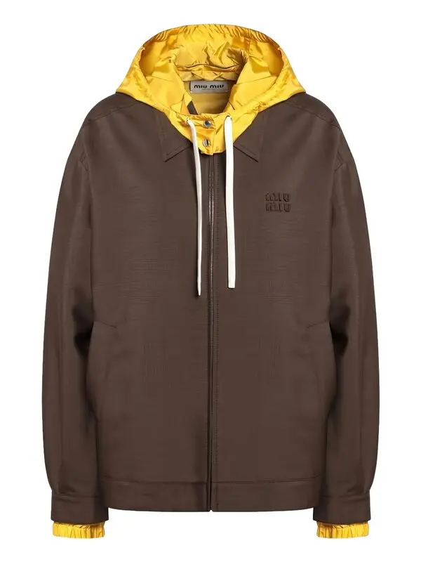 Miu Miu Wool Hooded Jacket - Multicolor