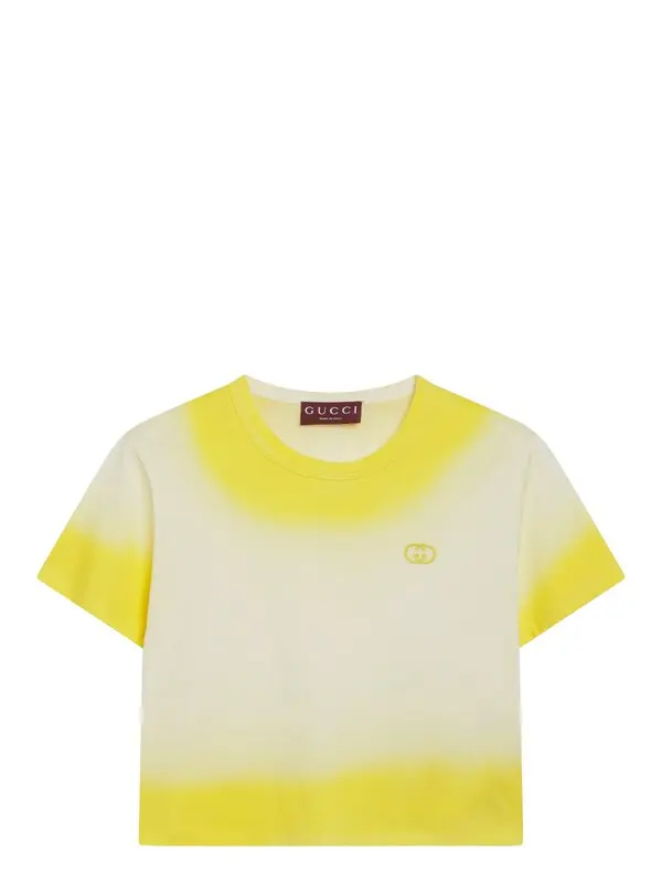 Gucci Gradient Cropped T-shirt - Yellow