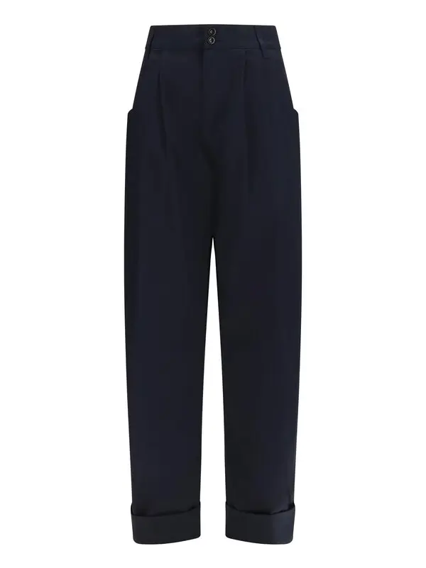 Jacob Cohen Lindsay Barrel Wide Pants Gabardine - Blue