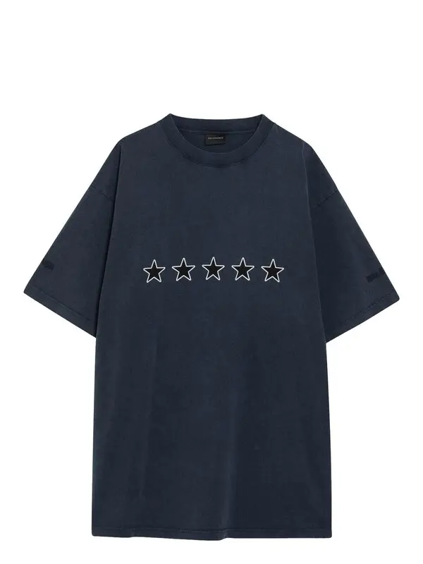 Balenciaga Washed Navy Oversized T-shirt - Blue