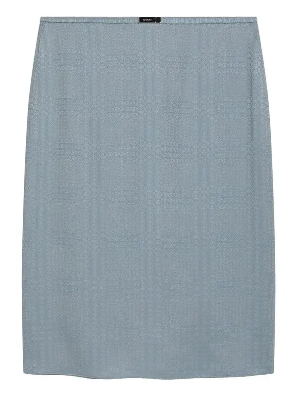 Gucci Light Gg Jacquard Silk Skirt - Blue