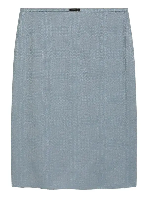 Gucci Light Gg Jacquard Silk Skirt - Blue