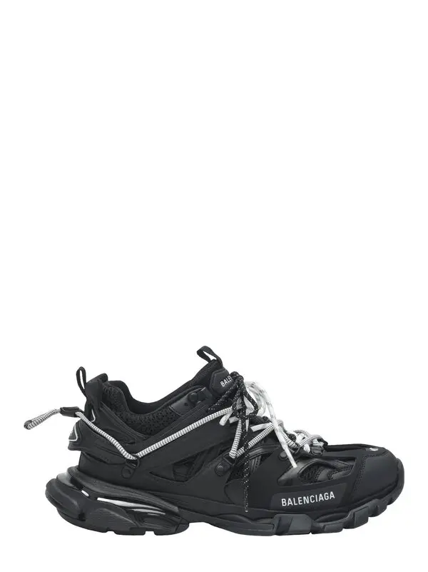 Balenciaga Low Track Sneakers In And White - Black