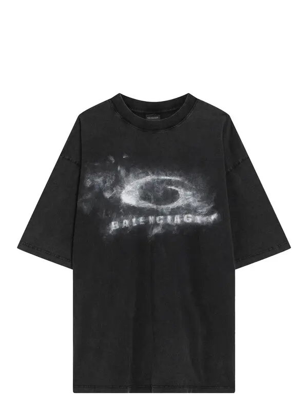 Balenciaga Faded Crayon Loop Oversize T-shirt - Black