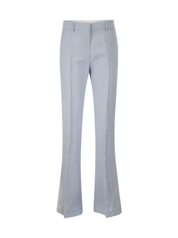 Sportmax Spxfragola Flare Trousers In Viscose And Textile Paper - Blue