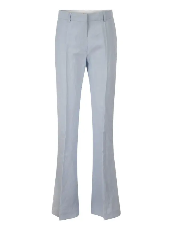 Sportmax Spxfragola Flare Trousers In Viscose And Textile Paper - Blue
