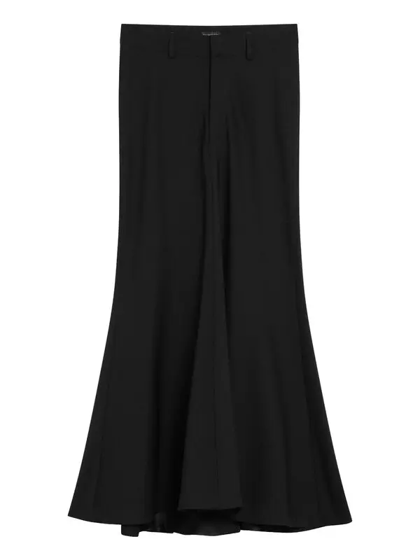 Balenciaga Long Wool Skirt - Black