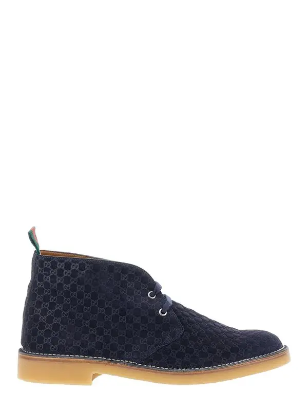 Gucci Gg Suede Lace-up Ankle Boots - Multicolor