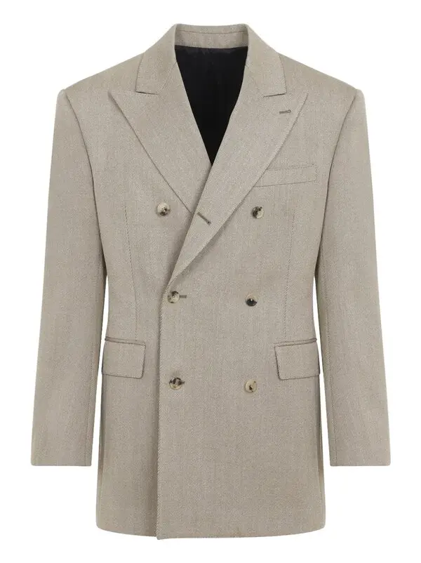 Celine Colonne Wool Jacket - Brown