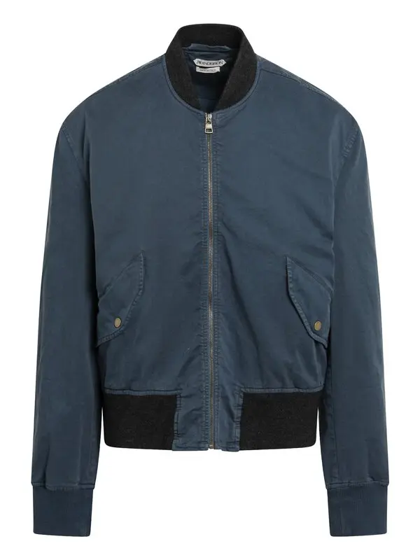 JW Anderson Navy Cotton Jacket With Vintage Finish - Blue