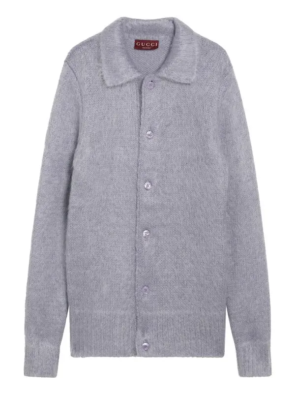 Gucci Brushed Mohair Wool Cardigan - Blue