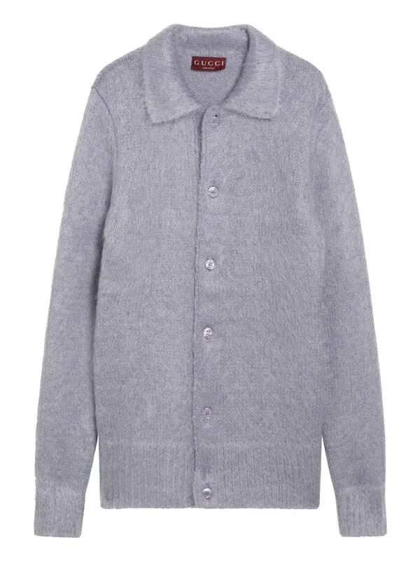 Gucci Brushed Mohair Wool Cardigan - Blue