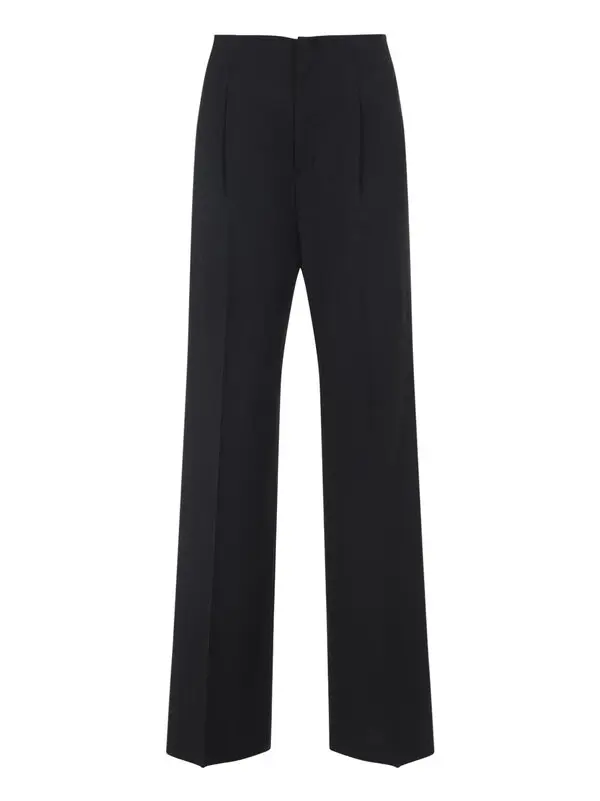 Alberta Ferretti Tropical Wool-blend Straight Trousers - Gray