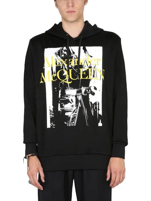 Alexander McQueen Atelier Print Hooded Sweatshirt - Black