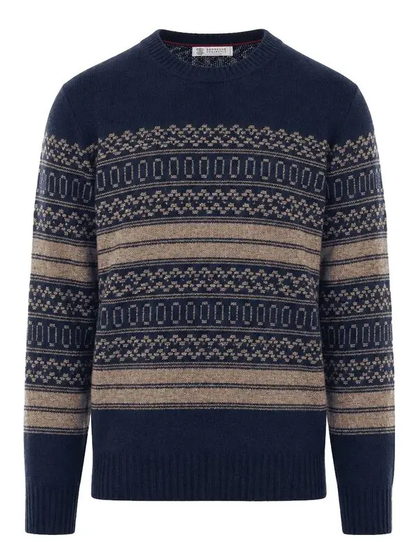 Brunello Cucinelli Nordic Jacquard Sweater - Blue