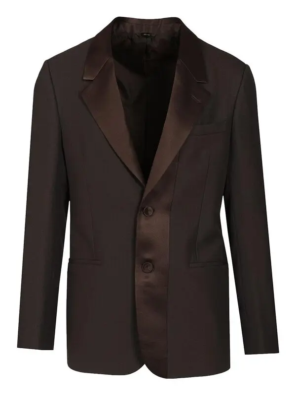 Fendi Wool Crepe Blazer - Brown
