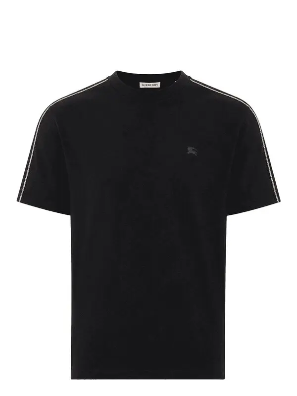 Burberry Checked Trim T-shirt - Black