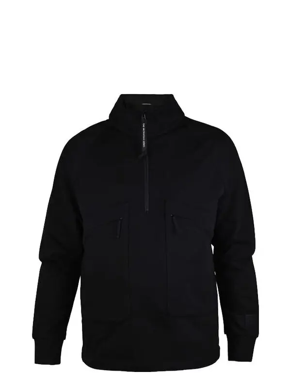 C.P. COMPANY Cotton Stand Collar Sweatshirt - Black