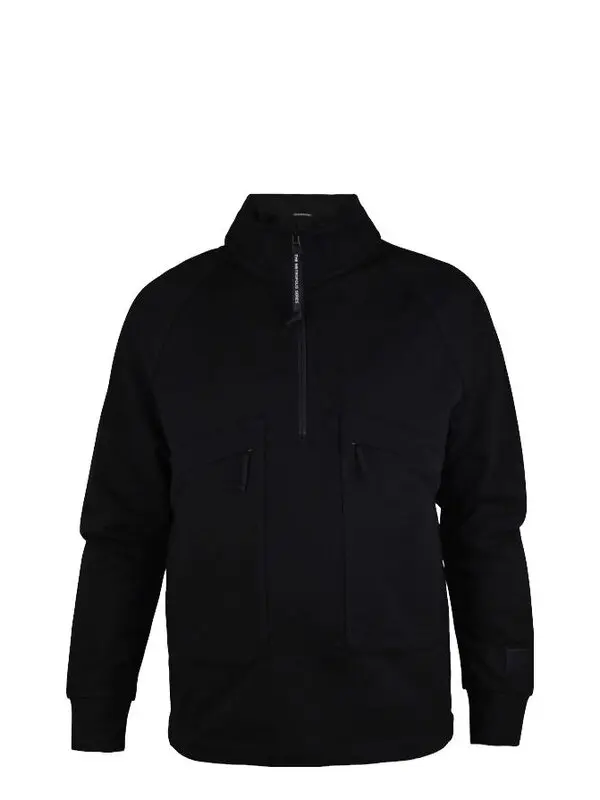 C.P. COMPANY Cotton Stand Collar Sweatshirt - Black