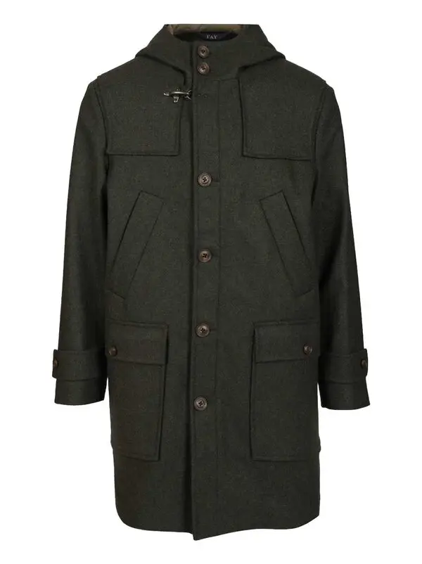 FAY Wool And Cashmere Coat - Green