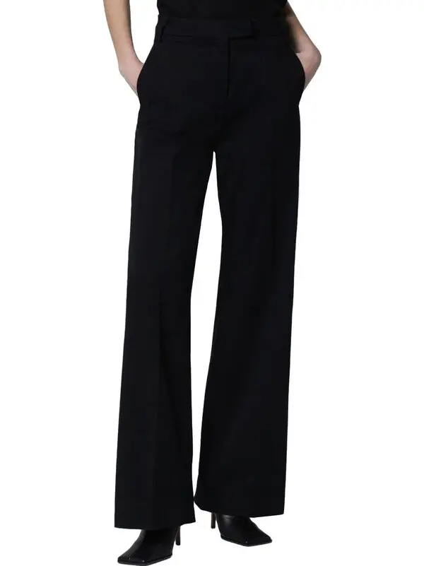 THELATEST Cotton Palazzo Trousers - Black