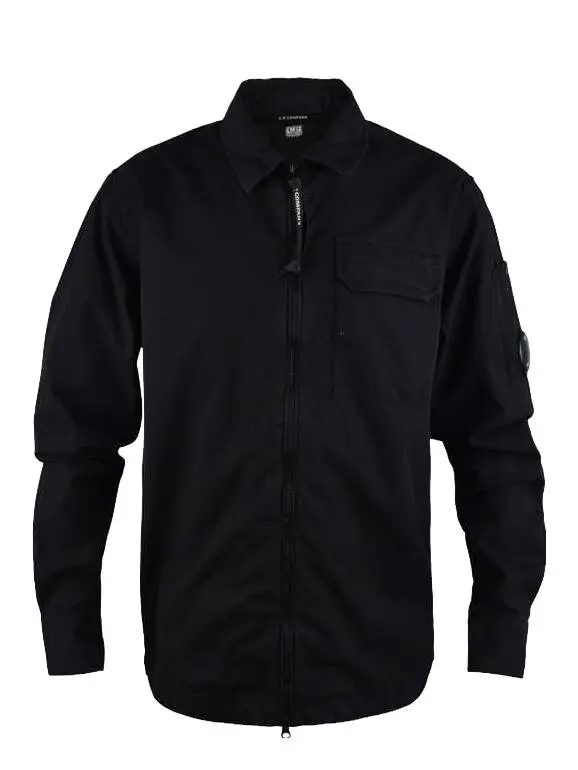 C.P. COMPANY Cotton Zip Up Shacket - Black