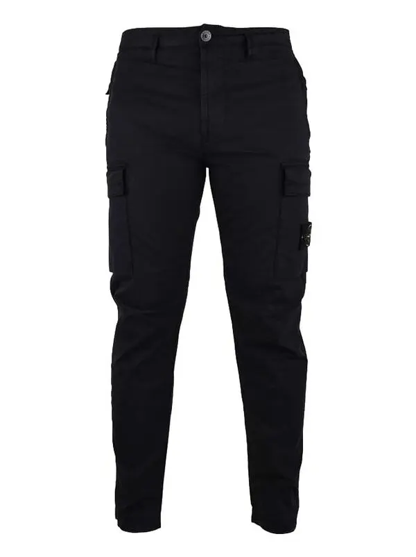 Stone Island Cotton Cargo Trousers - Black