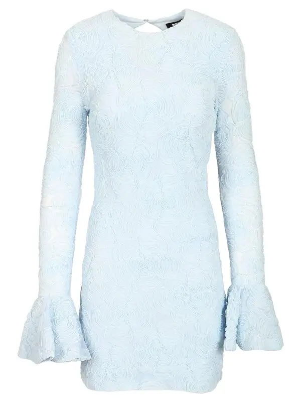 ROTATE BY BIRGER CHRISTENSEN Mesh Mini Dress With Ruffles - Blue