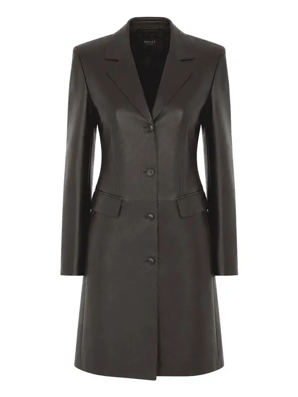 Gucci Soft Leather Coat - Black