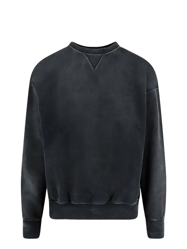 MAISON MARGIELA Cotton Sweatshirt With Front Embroidered Logo - Gray