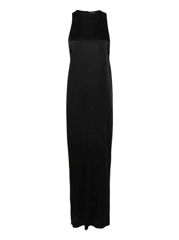 Saint Laurent Satin Evening Dress - Black