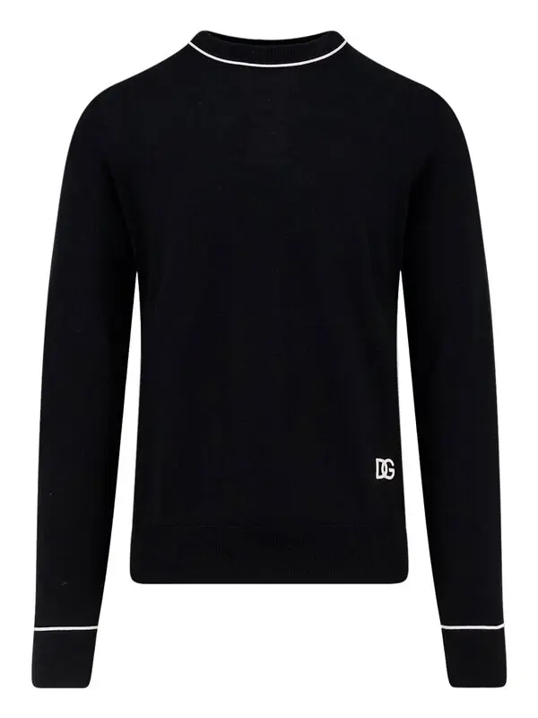 Dolce & Gabbana Virgin Wool Sweater With Embroidered Dg Logo - Multicolor