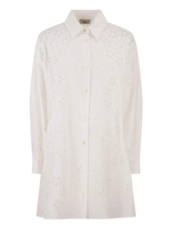 Herno Broderie Anglaise Shirt - White