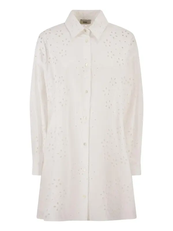 Herno Broderie Anglaise Shirt - White
