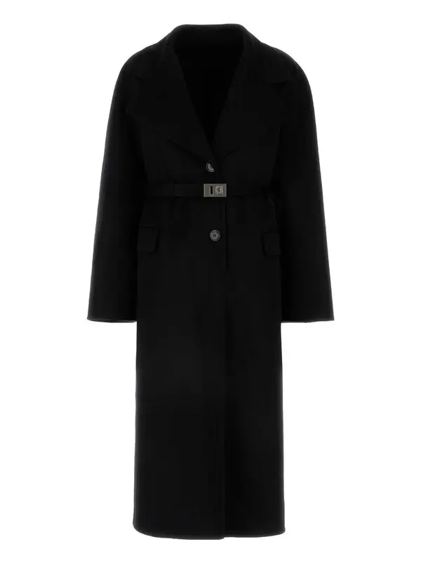 FERRAGAMO Wool Blend Coat - Black