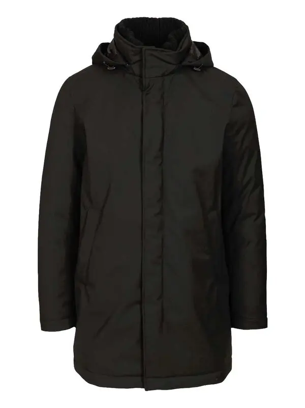 Herno Parka In New Business Technical Fabric And Ultralight Nylon - Black
