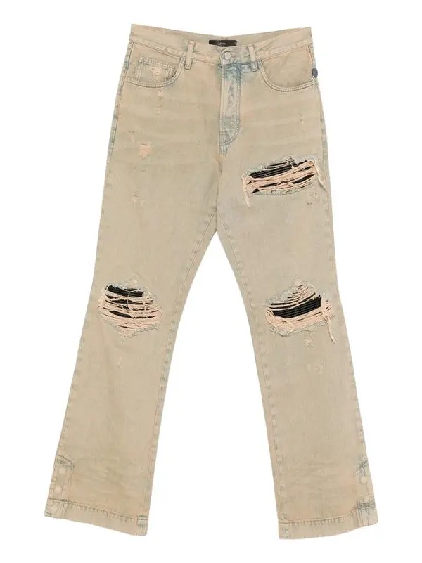 Amiri Neutrals Denim Bootcut Jeans - Cream