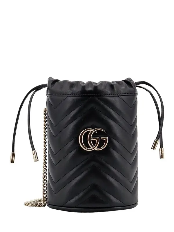 Gucci Gg Marmont Matelasse Leather Bucket Bag - Black