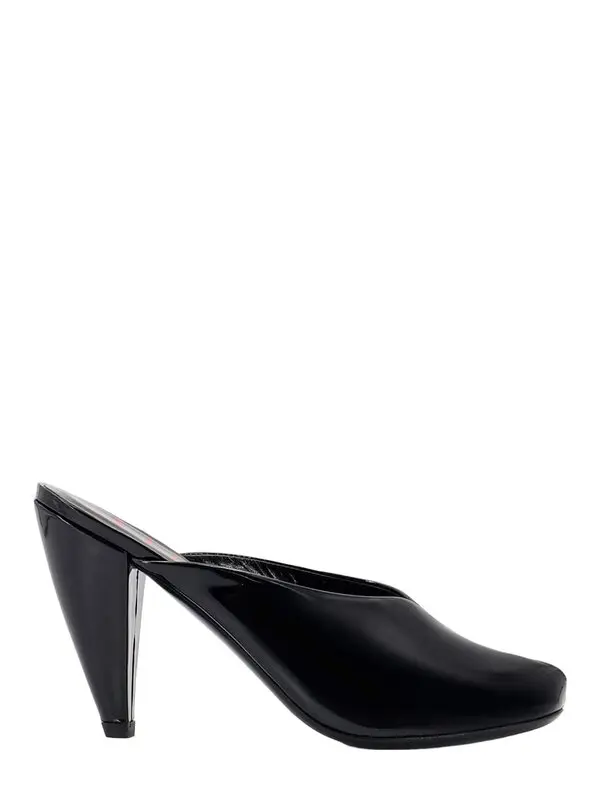 JUDE Paw Mule Patent Leather Sandals - Black