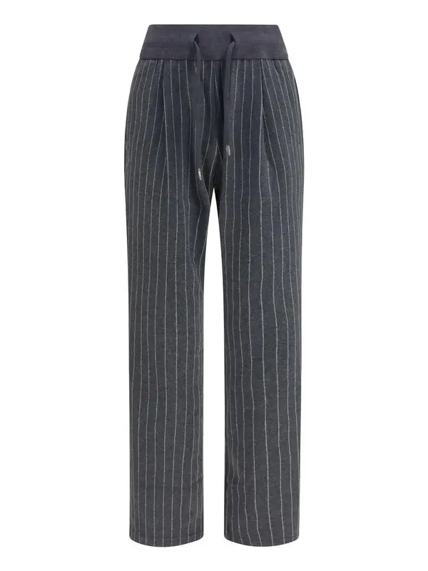 Herno Pinstripe Drawstring Pants - Gray