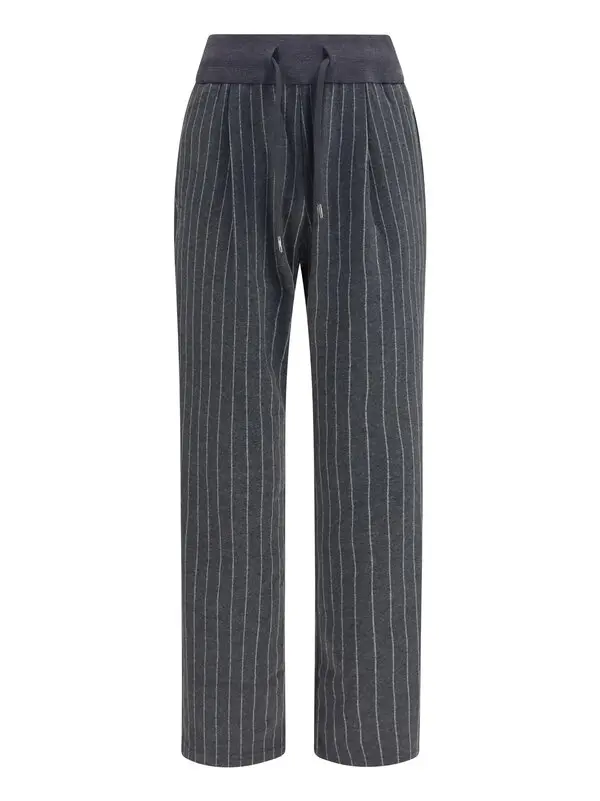 Herno Pinstripe Drawstring Pants - Gray