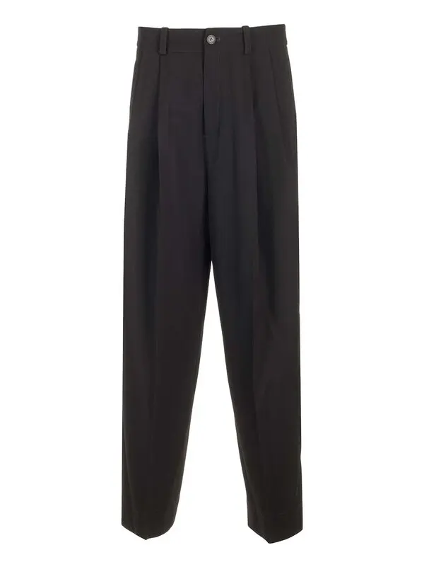 Off-White Virgin Wool Trousers - Black