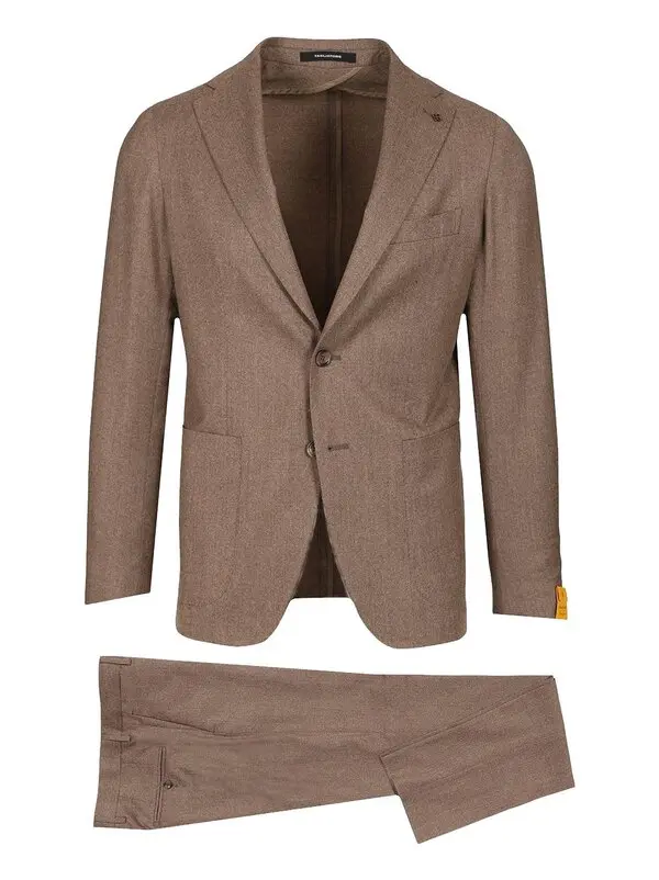Tagliatore Wool And Silk Suit - Brown