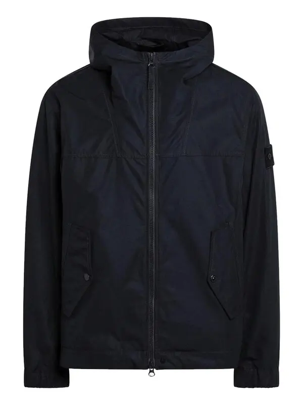 Stone Island Cotton Zip-up Hooded Jacket - Blue