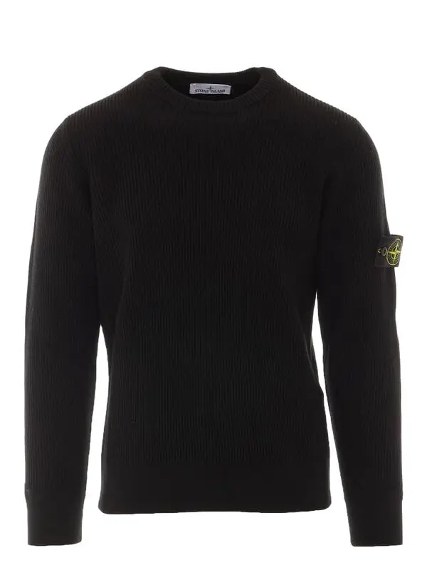 Stone Island Logo Sweater - Black