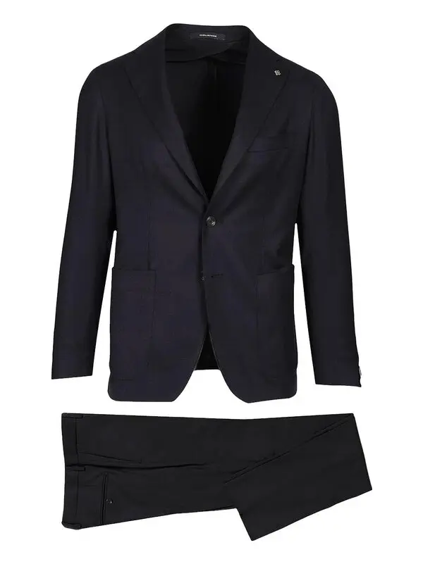 Tagliatore Wool And Silk Suit - Blue