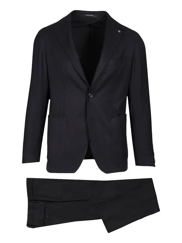 Tagliatore Wool And Silk Suit - Blue