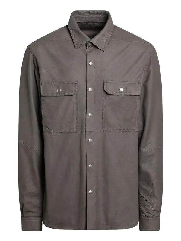 Rick Owens Mud-colored Cotton-blend Shirt - Gray
