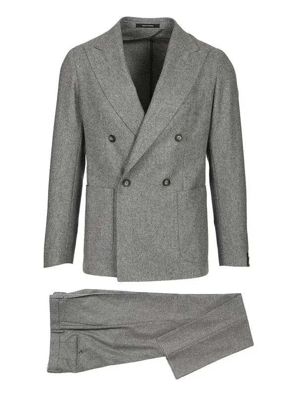 Tagliatore Super 100s Wool Double Breasted Suit - Gray