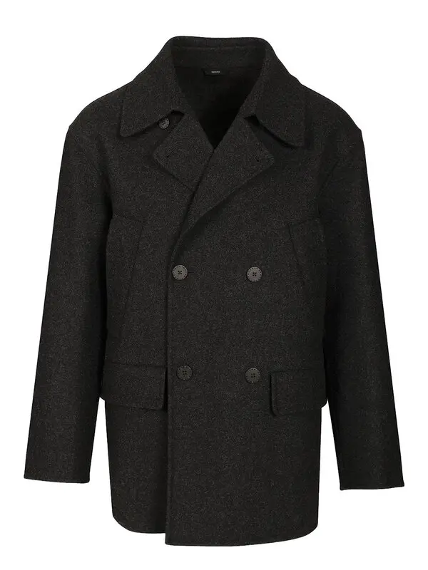 Fendi Wool Pea Coat - Gray
